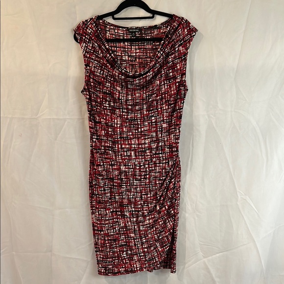 George | Dresses | George Red And White Ruched Wrap Midi Dress | Poshmark